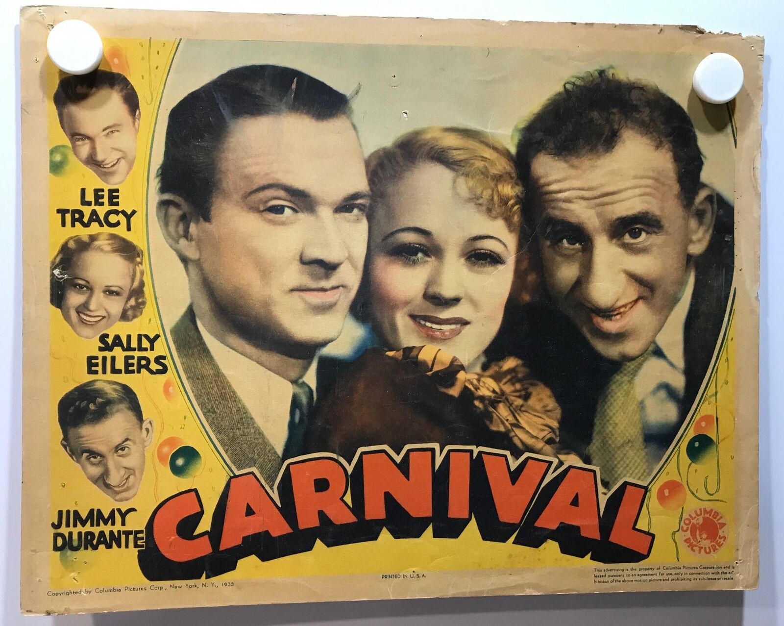 ORIGINAL LOBBY CARD - CARNIVAL (e) - 1935 - title card – Collectors paradise
