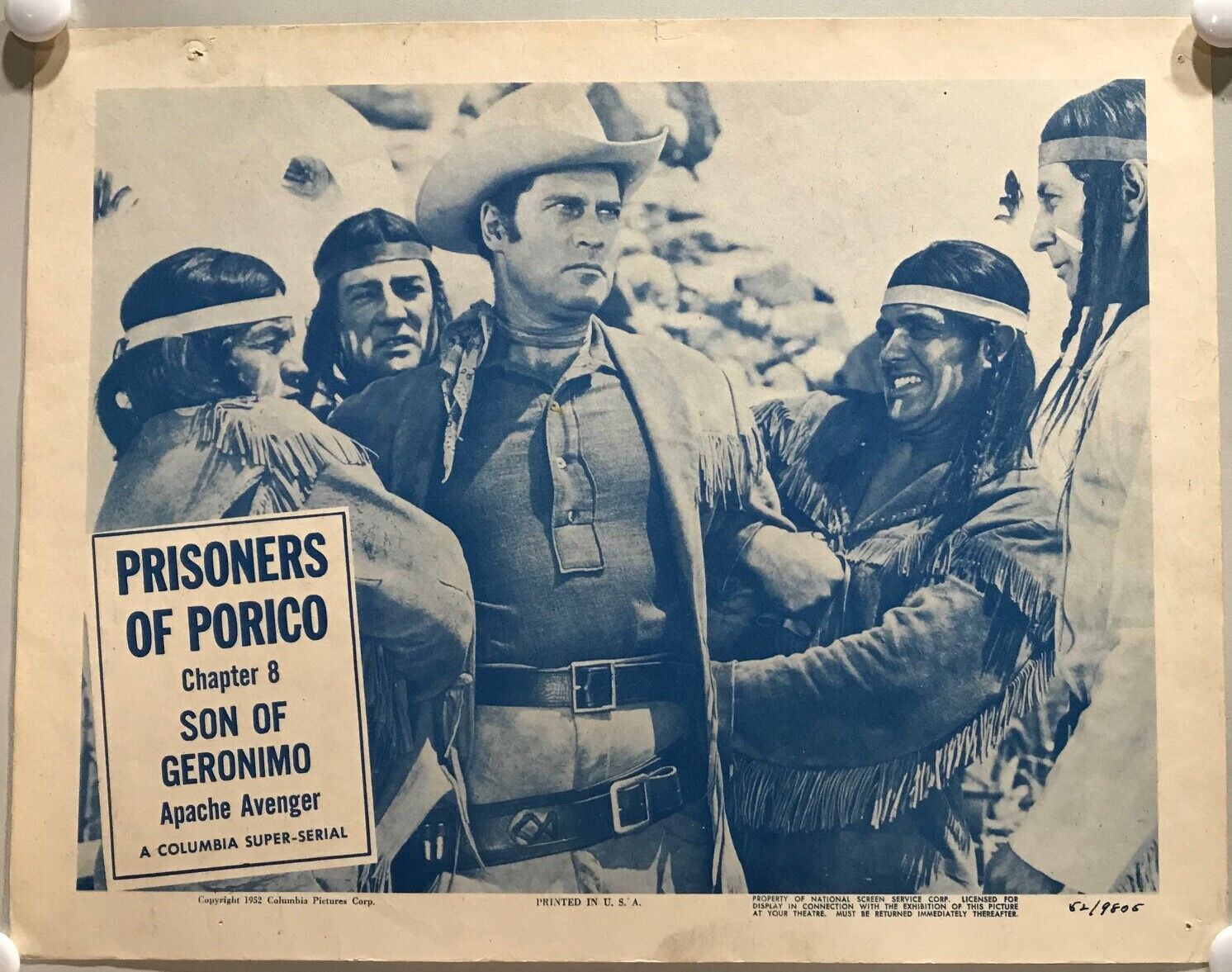 ORIGINAL SERIAL LOBBY CARD - SON OF GERONIMO (b) - 1952 - Ch 8 "Prison – Collectors paradise