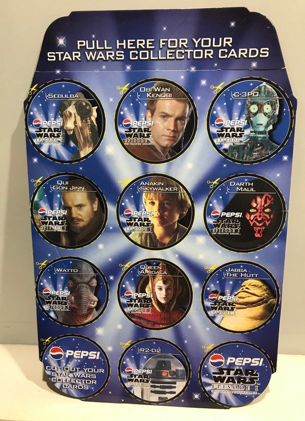 STAR WARS - EPISODE 1 - COLLECTORS CARDS - Sheet of 12 Round Cut Out C ...