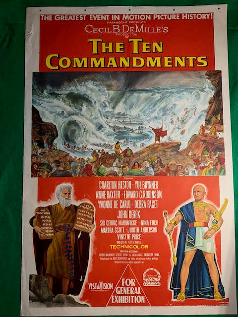 MOVIE POSTER AUSTRALIAN ONE SHEET - "THE TEN COMMANDMENTS" - 1956 ...