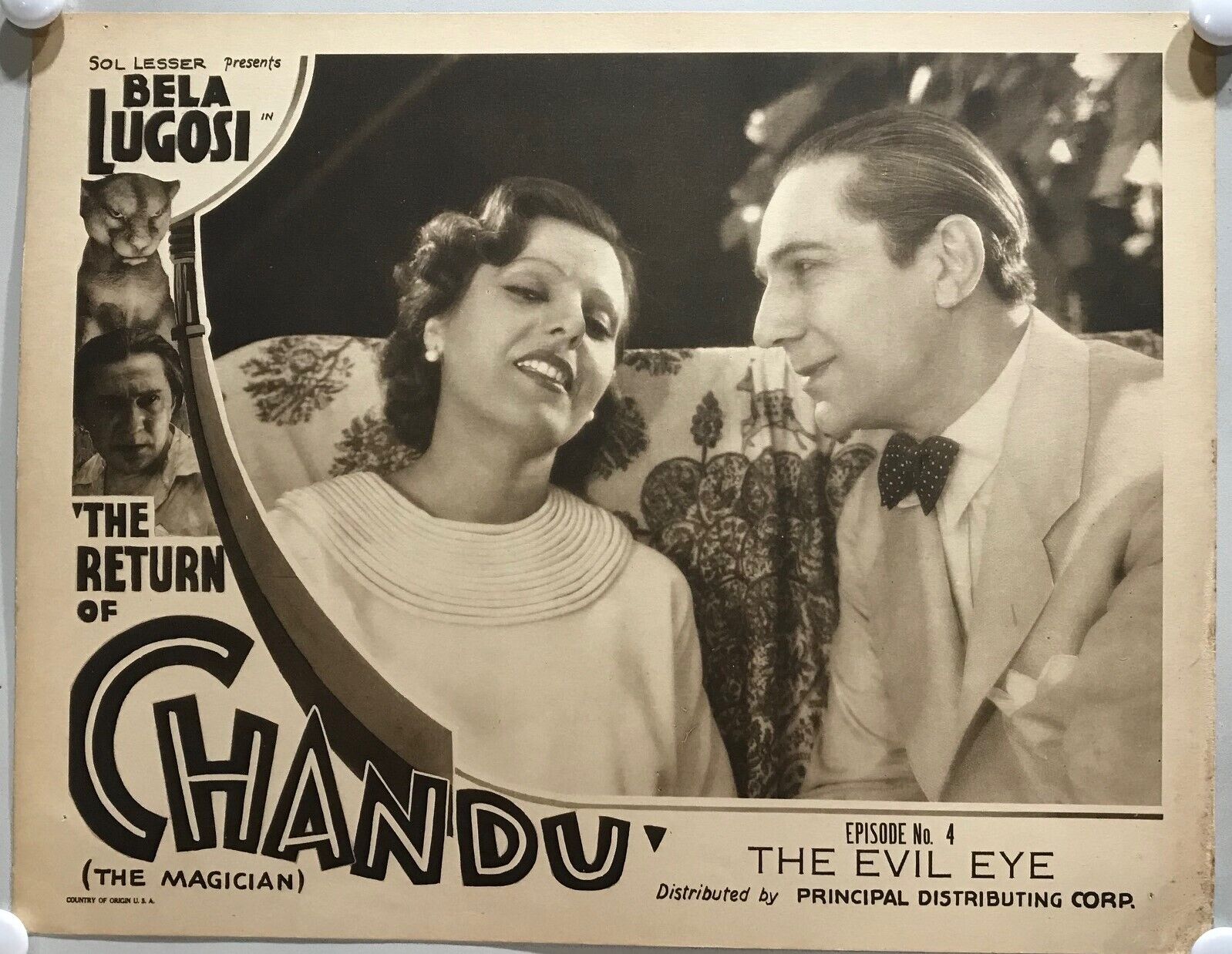 ORIGINAL SERIAL LOBBY CARD - THE RETURN OF CHANDU (d) - 1934 - Ch 4 "T ...